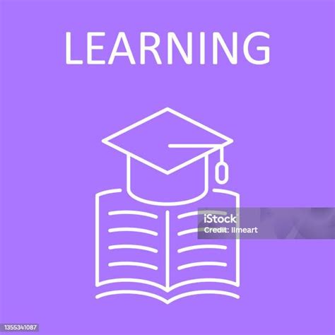 학습 아이콘 배너 디자인 오픈 북 로고 일러스트 벡터 거리 온라인 교육 라이브러리 웨비나 인증서 편집 가능한 스트로크 거리가 먼에 대한 스톡 벡터 아트 및 기타 이미지