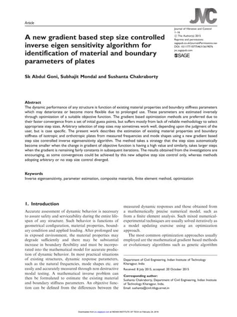 A New Gradient Based Step Size Controlled Inverse Eigen Sensitivity