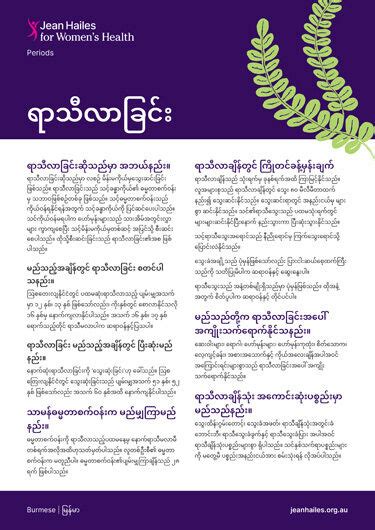 Periods Burmese Jean Hailes