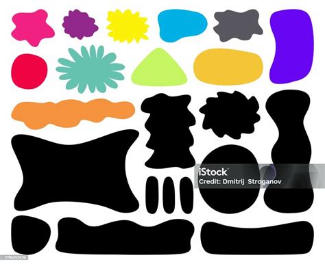 추상 구름과 꽃 모양 스티커 팩 그루비 펑키 꽃 거품 별 루프 트렌디 한 만화 스타일의 파도 물결 모양 요소가 있는 벡터 그림입니다 0명에 대한 스톡 벡터 아트 및 기타