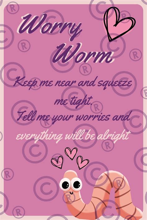 Worry Worm Poem Etsy