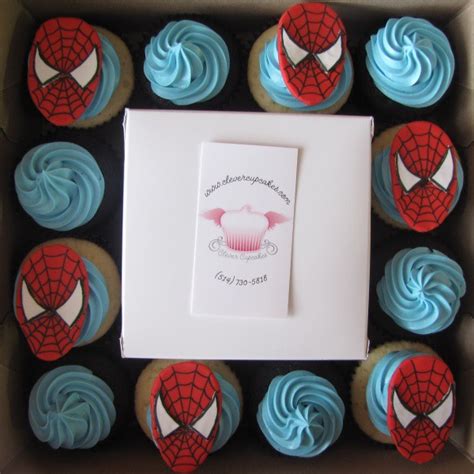 Spiderman Cupcakes Chocolate And Vanilla Cupcakes Frosted … Flickr