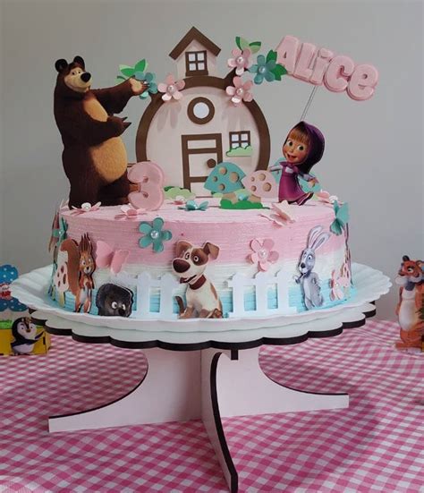 Masha And The Bear Cake Topper Masha E O Urso Model 1 Etsy