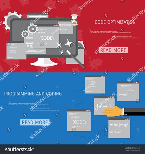 Vector Flat Concept Programming Coding Network Stock Vector Royalty