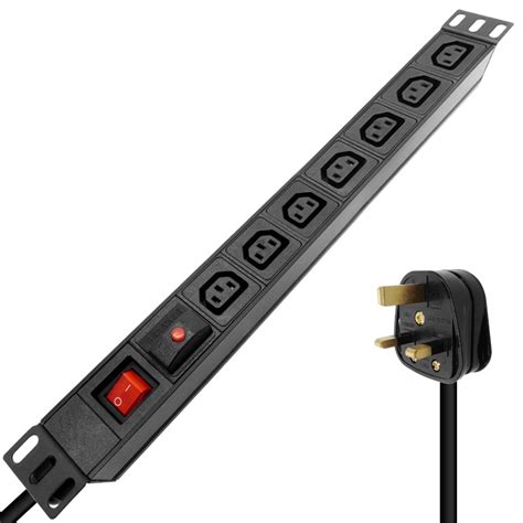 Network Rack Pdu Aluminium Alloy Power Strip Socket 7 Ways Iec 320 C13 Output With 3500w