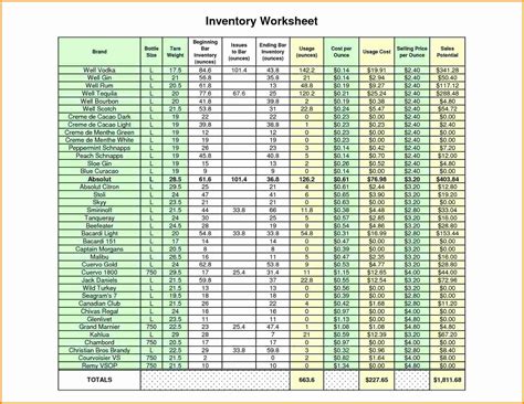 Bar Liquor Inventory Spreadsheet Unique Bar Inventory List Template With Bar Liquor Inventory