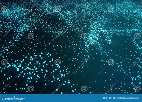 3d Rendering Abstract Polygonal Low Poly Wave Background With Connecting Dots And Lines