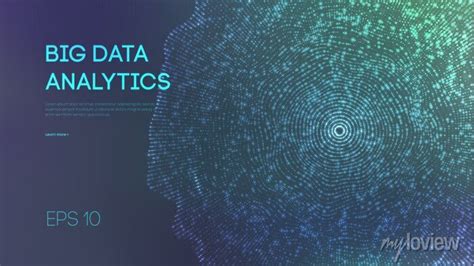 Big Data Analytics Vector Future Technology Concept Web Design • Wall Stickers Icon Graph