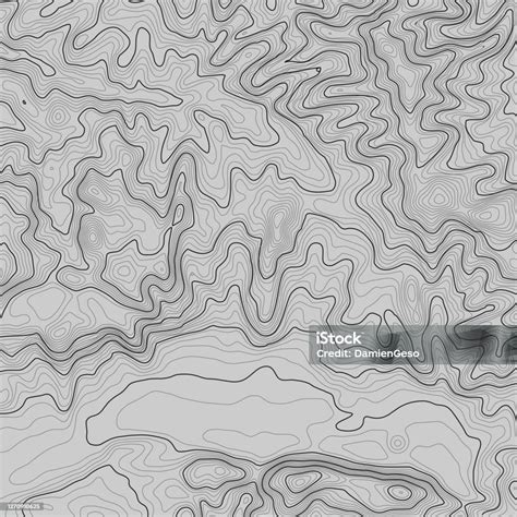 복사 할 수있는 공간이있는 지형지도 배경 라인 지형지도 윤곽 배경 지리적 그리드 추상 벡터 일러스트레이션 지형을 통해 산악 하이킹 트레일 0명에 대한 스톡 벡터 아트 및
