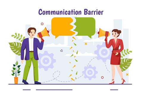 Communication Barrier Vector Illustration With Bad Communications