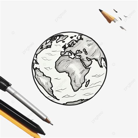 Minimalist World Line Art Simple Sketch Globe Outline Drawing Hand Drawn Logo Eps PNG