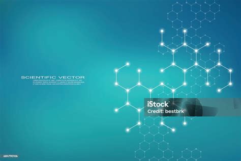 6 각형 구조 분자 신경 시스템 유전자와 화학 화합물 배너 또는 전단지 대 한 의료 또는 과학적 배경 Dna 벡터 일러스트 레이 션 분자에 대한 스톡 벡터 아트 및 기타