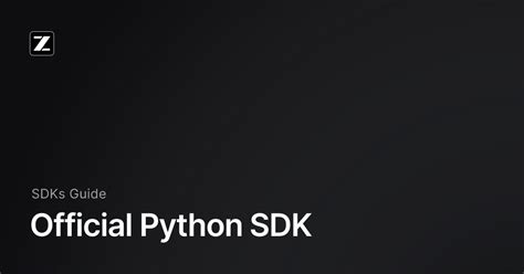 Official Python Sdk Zai Developer Document
