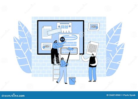 Billposters Sticking Paper Advertisement On Bulletin Board Male Female