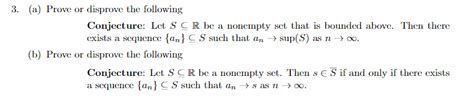 solved 3 a prove or disprove the following conjecture