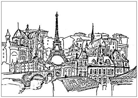 Eiffel Tower Coloring Pages For Adults