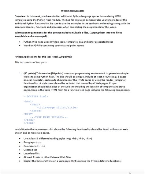 Solved Week 6 Deliverables Overview In This Week You Have Chegg Com