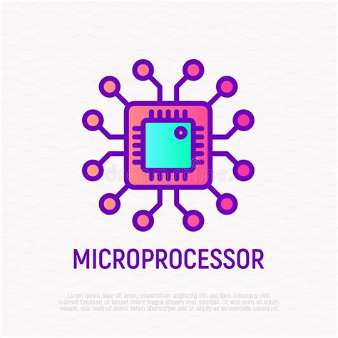 Microprocessor Thin Line Icon Modern Vector Illustration Stock Vector