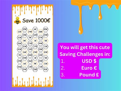 Savings Challenge Savings Challenge Printable Saving Etsy