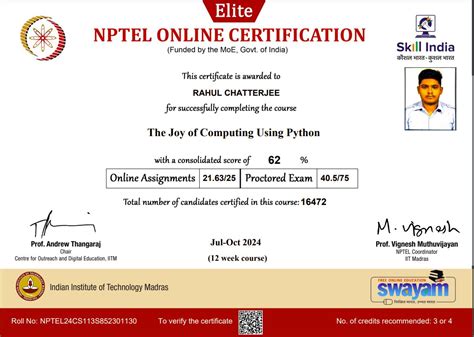 Rahul Chatterjee On Linkedin Learningneverstops Pythonprogramming Nptel