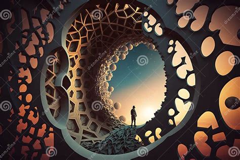 Fractal Volumetric Abstraction Background Neural Network Ai Generated