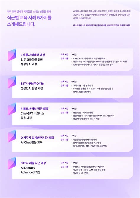 [패스트캠퍼스] 직무별 생성형 ai 교육 사례집 패스트캠퍼스 기업교육