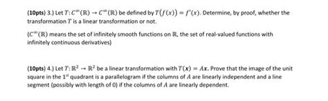 Solved Pts Let T C R C R Be Defined By Chegg Com