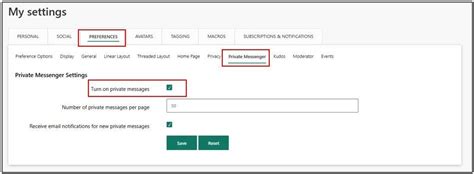 enabling private messaging and how to use macros i microsoft