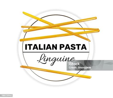 링구이니 이탈리아어 길고 얇은 파스타의 라벨 패키지 설계용 템플릿 흰색으로 격리된 벡터 그림 날씬한에 대한 스톡 벡터 아트 및 기타 이미지 Istock