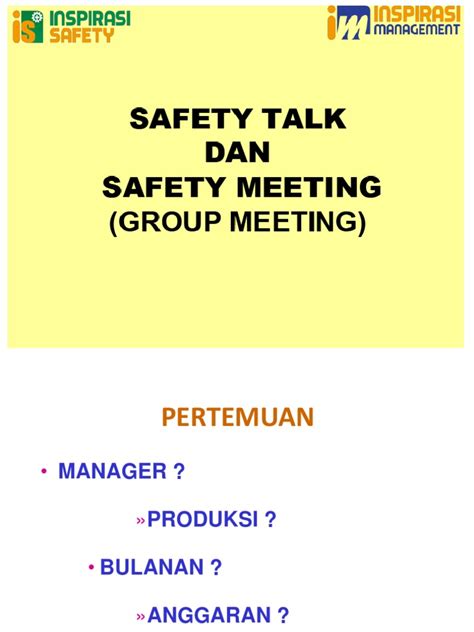 Safety Talktoolbox Meeting Pdf