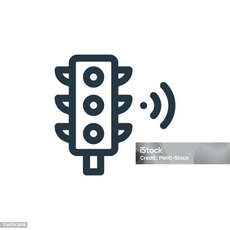 흰색 배경에서 격리된 트래픽 신호 벡터 아이콘입니다 웹 사이트 디자인 및 모바일 앱 개발을위한 개요 얇은 라인 트래픽 신호
