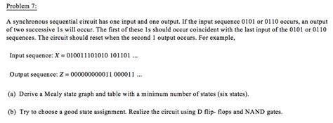 Solved A Synchronous Sequential Circuit Has One Input And