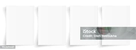 디자인을 위한 그림자 템플릿 흰 종이의 빈 A4 시트 설정 벡터 일러스트 0명에 대한 스톡 벡터 아트 및 기타 이미지 0명 3차원 형태 개체 그룹 Istock