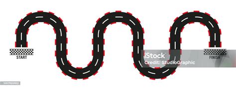 랠리 경주 라인 트랙 또는 도로 표시 시작 및 완료 개념입니다 모토 레이스 차선 Gp 출발선 결승선 및 경계선이 있는 트랙 자동차 또는 카트 도로 경주 배경입니다 평면도