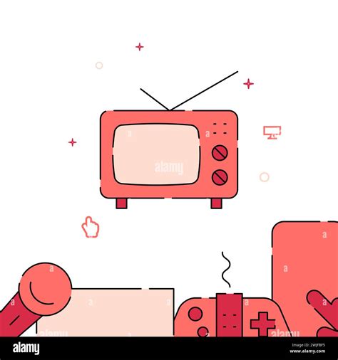Old Tv Filled Line Vector Icon Simple Illustration Related Bottom