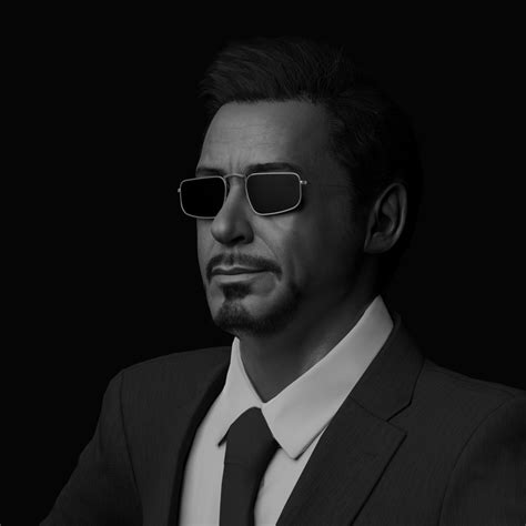 Robert Downey Jr Iron Man Realistic Portrait Render CGTrader