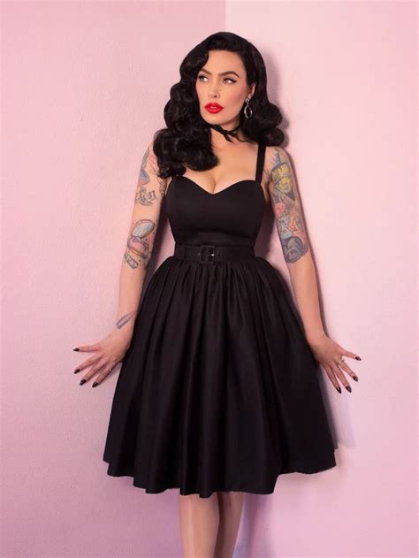 Sweetheart Swing Dress In Raven Black Vixen By Micheline Pitt Black