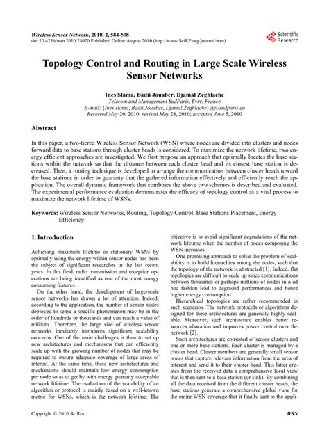 Pdf Topology Control And Routing In Large Scale Wireless Sensor Networks