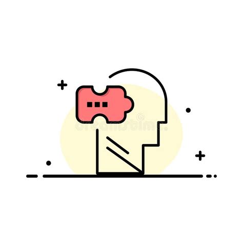 Logic Mind Problem Solving Business Flat Line Filled Icon Vector