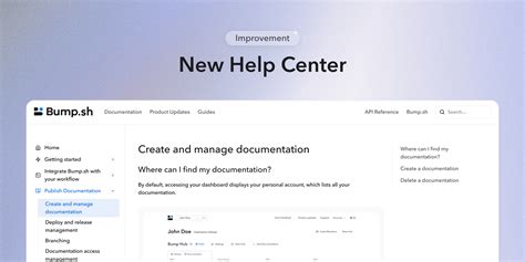 product updates bump sh docs and guides