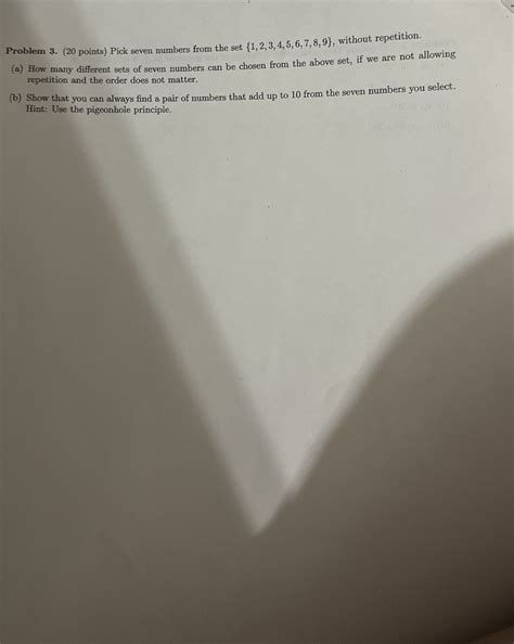 Solved Problem 3 20 ﻿points ﻿pick Seven Numbers From The