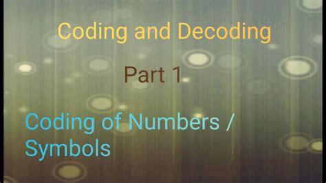 Coding And Decoding Reasoning Section Part 1 Youtube