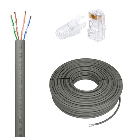 Кабель Lan Diy витая пара Utp кат 5 в бухте многопроволочный Cca коннекторы Rj 45