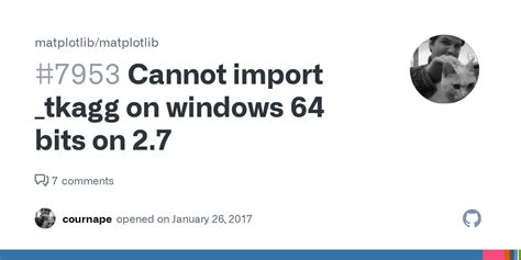 Cannot Import Tkagg On Windows Bits On Issue Matplotlib Matplotlib GitHub