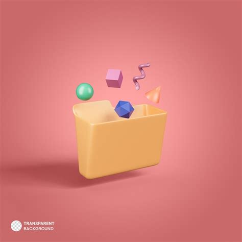 Premium Psd 3d Floating Element Folder Icon Illustration