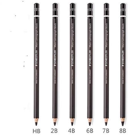 Staedtler Black Rod Hb 2b 4b 6b 7b 8b Pencils 6pcs Grandado