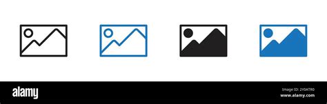 Picture Icon Linear Vector Graphics Sign Or Symbol Set For Web App Ui