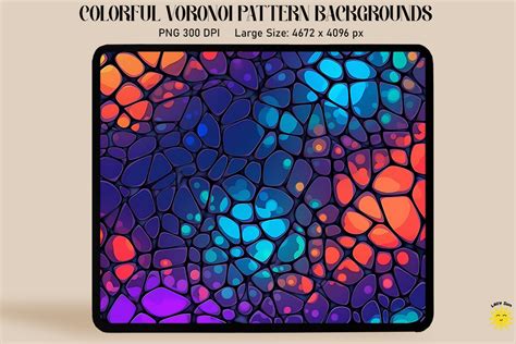 Fluorescence Voronoi Diagram Pattern Graphic By Lazy Sun Creative Fabrica
