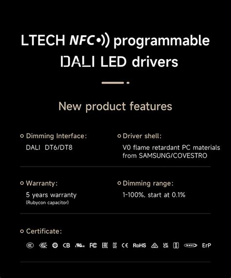 New Product NFC Programmable DALI LED Drivers LED Controller LED Dimmable Driver