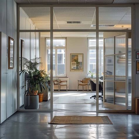 Stylish Office With Modern Furniture And Plants Boosting Productivity And Comfort Stock